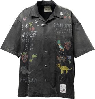 Miharayasuhiro Mihara Yasuhiro, Homme, Chemises, Noir, Taille: S Hand Drawing Print Shirt
