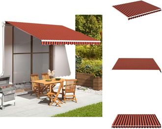 vidaXL Markisenbespannung Orange und Braun 4x3,5 m - Markisenstoff - Sonnenschutz - Outdoor Dekoration - Gartenbedarf - Markise