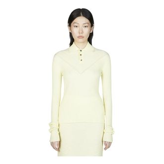 Bottega Veneta Langarm-Rippstrick-Top - - Tops - Damen - Gelb - XS