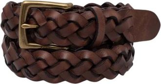 Polo Ralph Lauren Ceinture tress&eacute;e en cuir de veau - Homme - Accessoires - Brun - Taille: M