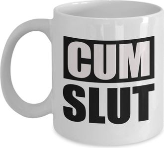 IUBBKI Cum Slut Funny Neuheit Geschenk Tasse Wei&szlig; 11oz
