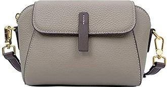Generic Petit sac &agrave; bandouli&egrave;re pour femme en cuir v&eacute;ritable, sac &agrave; main tendance et d&eacute;contract&eacute; avec poches lat&eacute;rales, gris, Small
