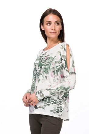 super.natural Langarmshirt Merino Longsleeve W JONSER LS PRINTED formstabiler Merino-Materialmix
