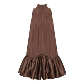 Rotate Gathered Mini Dress - - Dresses - Damen - Braun - XS