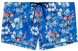 HOM Boxer de Bain COLIBRIS Slips, Imprimé Bleu, XL Homme