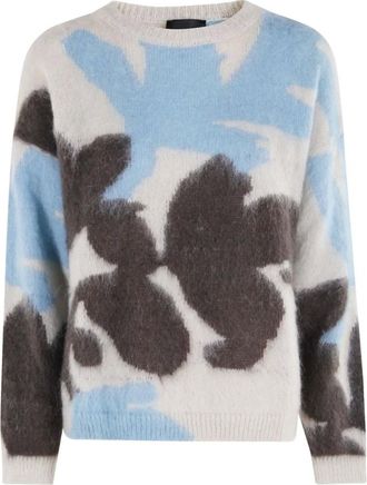 Roberto Collina Femme, Pulls, Multicolore, Taille: 40 FR Ikebana Intarsia Sweater