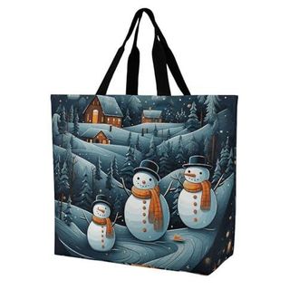 Generic Le P&egrave;re No&euml;l Et Les Pingouins Sac Fourre-Tout D&eacute;contract&eacute; Sacs Grand Sac A Main Femmes Pour Plage Voyage Universit&eacute;