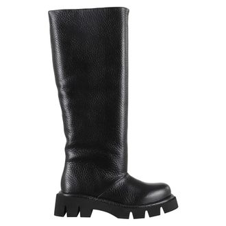 Paloma Barcel&oacute; Schwarze Geh&auml;mmerte Lederstiefel - - Shoes - Damen - Schwarzk - 37 EU