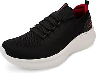 Skechers Baskets BKRD pour homme 232593, Bordure en cuir Duraleather noir, 43 EU