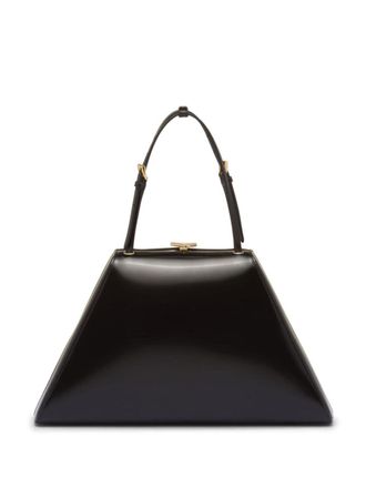 Prada sac cabas en cuir à logo triangle - Noir