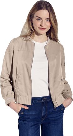 Street One Damen A212605 Satin Blouson, Safari beige, 46