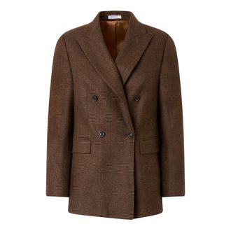 Boglioli Femme, Vestes, Brun, Taille: 36 FR Prince of Wales flannel Bianca Blazer