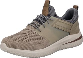 Skechers Herren DELSON 3.0 CICADA Sneakers, Taupe Knitted Mesh W/Synthetic, 42.5 EU