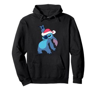 Disney Lilo & Stitch Christmas Santa Hat Stitch Portrait Pullover Hoodie