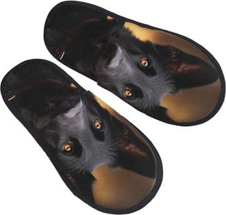 Generic Slippers Berger Allemand Noir Légers Pantoufles En Coton Antidérapantes Pantoufles Pour Unisex Hôtels De Camping M