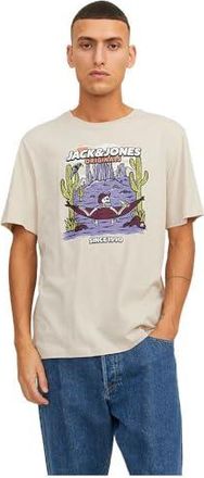 Jack & Jones Jorafterlife T-Shirt SS Crew Neck Sn Polo, Beige Clair, L Homme