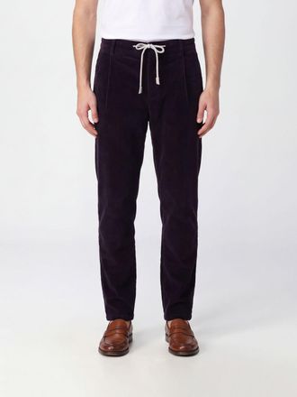 Eleventy Pantalon slim fit en velours c&ocirc;tel&eacute; avec cordon de serrage et pinces