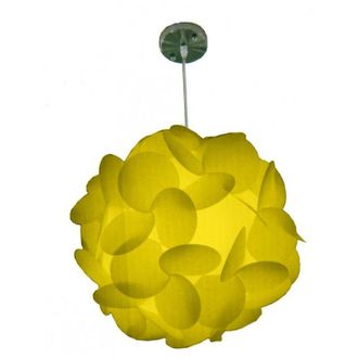 Trade Shop Lampe &agrave; Suspension Ronde Moderne Effet Origami Fantasy E27 Jaune