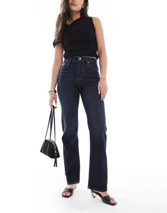 Calvin Klein Jeans Jean taille haute droit - Indigo-Bleu marine