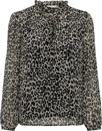 Only Only Femme Onlditsy L/S WVN Noos Blouse, Noir/Orange : L&eacute;onora, XS EU