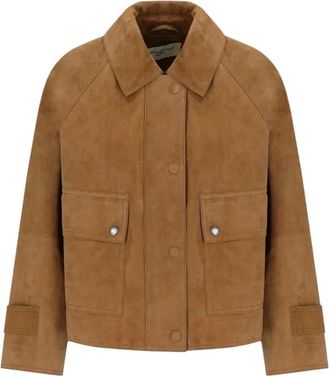 Max Mara Veste en cuir su&eacute;d&eacute; - Femme - Vestes - Brun - Taille: 40 FR