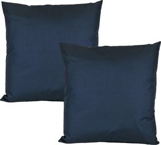 JACK 2er Set Outdoor Kissenhülle Kissenbezug 50x50cm Wasserfest Sitzkissen Lounge Kissen Garten Stuhl Lotus Effekt, Farbe:Marine