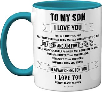 Stuff4 Tasse mit Aufschrift Son Mugs - To My Son, inspirierende Tasse mit Aufschrift I Love You, Sohn-Geschenke von Mama, Sohn, Geburtstagsgeschenke, Sohn-Ge