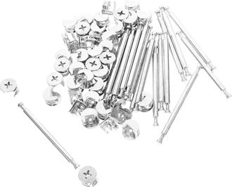 NUOBESTY SECFOU 20 Satz M&ouml;belschrank Verbindungsbeschl&auml;ge mit Verriegelungsnocken Metall M&ouml;bel Nockenbeschl&auml;ge Rostfrei f&uuml;r Schubladen und Kleiderschr&auml;nke 48/8