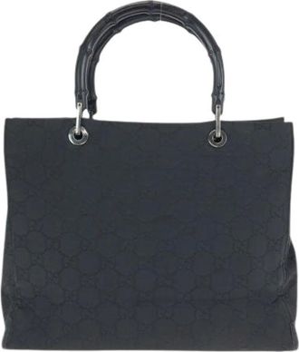 Gucci Pre-owned Sac Cabas Bambou Nylon - Femme - Pre-owned - Noir - Taille: ONE Size