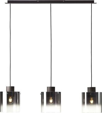 Brilliant Lampe Beth suspension lumineuse 3 flg café / verre fumé 3x A60, E27, 60W, lampes normales gf non spécifiées Réglable en hauteur / câble peut être