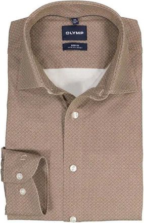 Olymp Herren Hemden braun Jersey