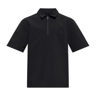 Moncler Polo Shirt mit Logo-Patch - - Tops - Herren - Schwarzk - S