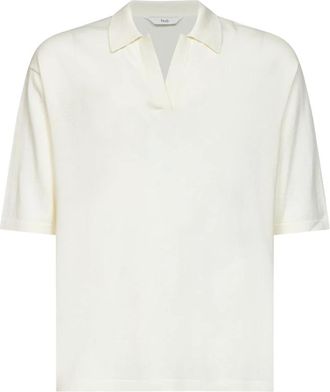 Hev&ograve; Homme, Tops, Blanc, Taille: XL Polo Col V