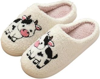 Generic Pantoufles en forme danimal pour femme et homme - Chaussures dint&eacute;rieur brod&eacute;es - Confortables - En mousse &agrave; m&eacute;moire de forme - Semelle antid&eacute;rapante 