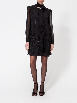 Twin-Set Mini-robe de c&eacute;r&eacute;monie &agrave; col lavalli&egrave;re et sequins