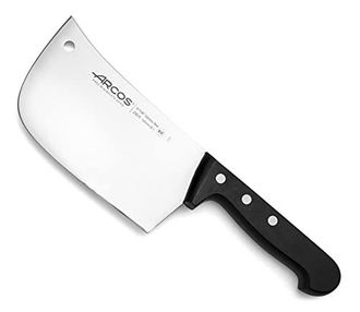 Arcos Hackmesser für Knochen und Fleisch 160 mm - Rechteckiges Design aus Edelstahl, Griff aus Polyoxymethylen - Schwarz, Serie Universal