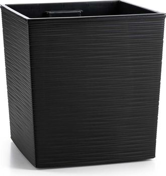 HowHomely Blumentopf Eckig Schwarz 31 x 30 x 30 cm Pflanzkübel Groß Außen - Blumenkübel mit Pflanzkübel Einsatz - Pflanzkübel Betonoptik für Deko Wohnzimmer Gar