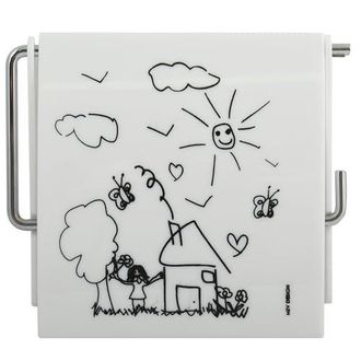 MSV Porte Rouleau Papier WC Mural PS & Acier chrom&eacute; Jardin denfants