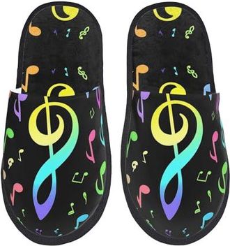 Generic Pantoufles En Feutre Notes De Musique Antid&eacute;rapant Pantoufles DHiver R&eacute;utilisables Maison Slippers Pour Int&eacute;rieur Camping Femmes M