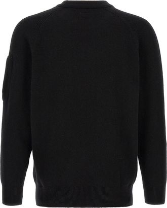 C.P. Company Recycled Wool with Lens Detail Sweater - Black