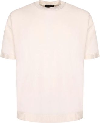Dell'Oglio Homme, Pulls, Beige, Taille: XL Maille c&ocirc;tel&eacute;e &agrave; col rond