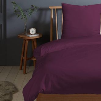 Pizuna 400 Fadenzahl aus Baumwolle Bettw&auml;sche Bierige Pflaume,100% Langstaple Baumwolle Bettbezug und Kissenbezug, 100% Baumwolle Mako Satin 2-Teilig Bettw&auml;s