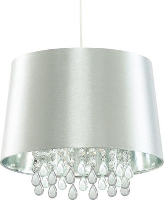Searchlight Searchlight - Cristal Plafond Pendentif Luminaire Salon Lampe Suspendue Art Soie Argent Projecteur