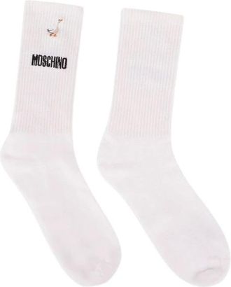 Moschino unisex, Sous-v&ecirc;tements, Blanc, Taille: ONE Size Goose Terry Socks