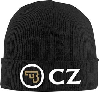 Generic Chapeau dHomme, Symbole dArme avec Un Cercle Blanc et des Lettres CZ Hommes Femmes Tricot&eacute; Unisexe Tuque Pull Bonnet Hiver Chaleur Chaude Cadeau de No