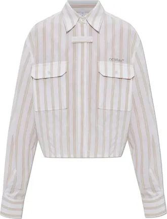 Off-white Femme, Blouses et Chemises, Blanc, Taille: 36 FR Logo Shirt
