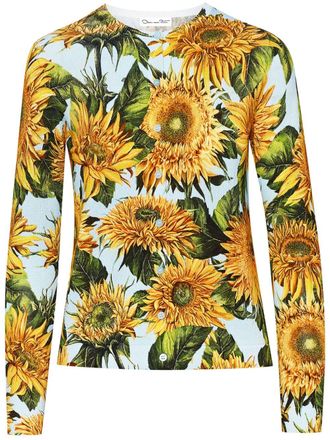 Oscar De La Renta cardigan à motif Sunflower - Jaune