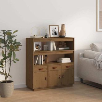 vidaXL Highboard Honigbraun 100x40x108,5 cm Massivholz Kiefer - Vidaxl
