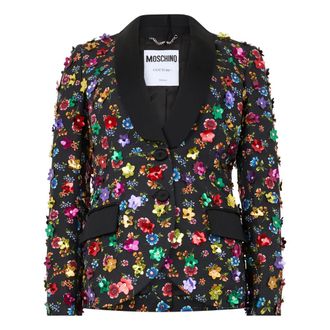 Moschino Blazer mit Blumenapplikationen - - Jackets - Damen - Mehrfarbig - S