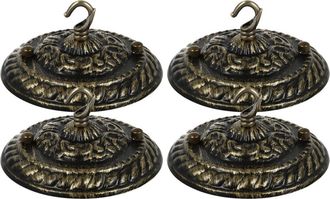 Hemobllo 4st&uuml;cke Teiliges Vintage Deckenrosette Mit Haken Metall Kronleuchter Abdeckung Stabile Deckenlampe Ersatzplatte Dekorative Pendelleuchte Zubeh&ouml;r Verzi